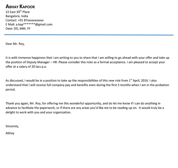 Offer Acceptance Letter Offer Letter Acceptance Mail Naukri